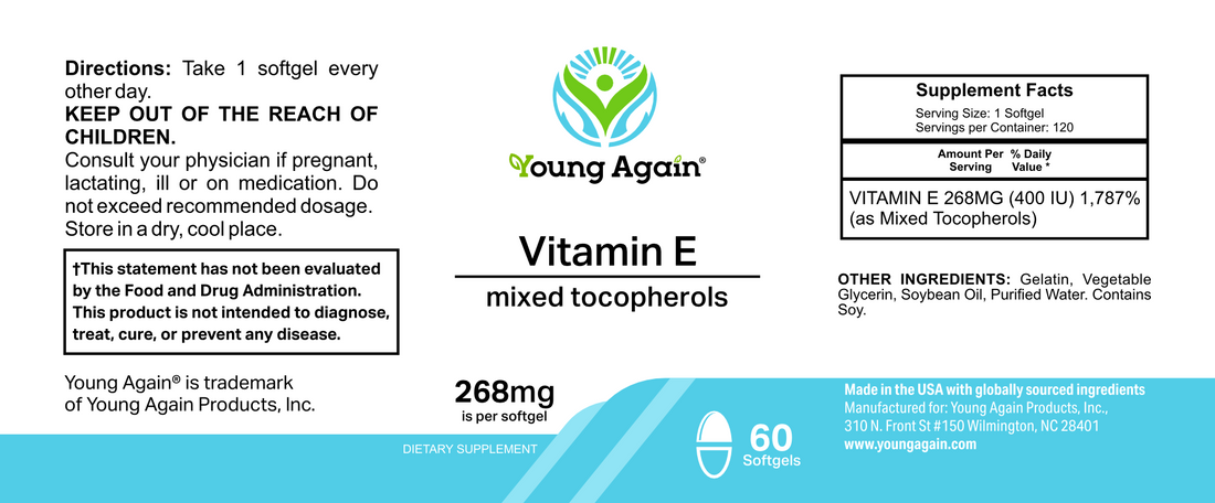 Pure Vitamin E Natural Supplements - Young Again Products